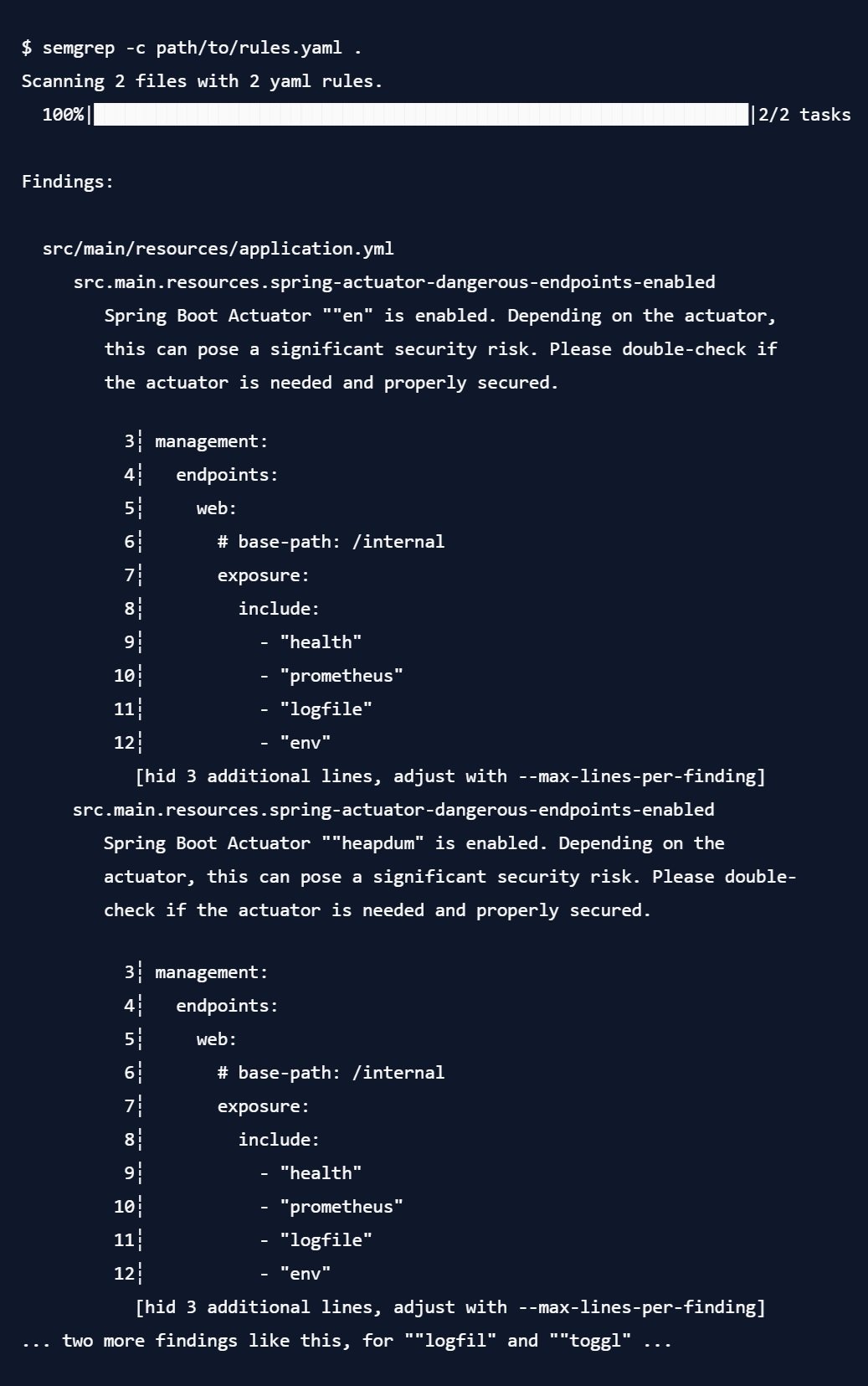 Finding Actuators Using Static Code Analysis With Semgrep Spring Actuator Security Part 2